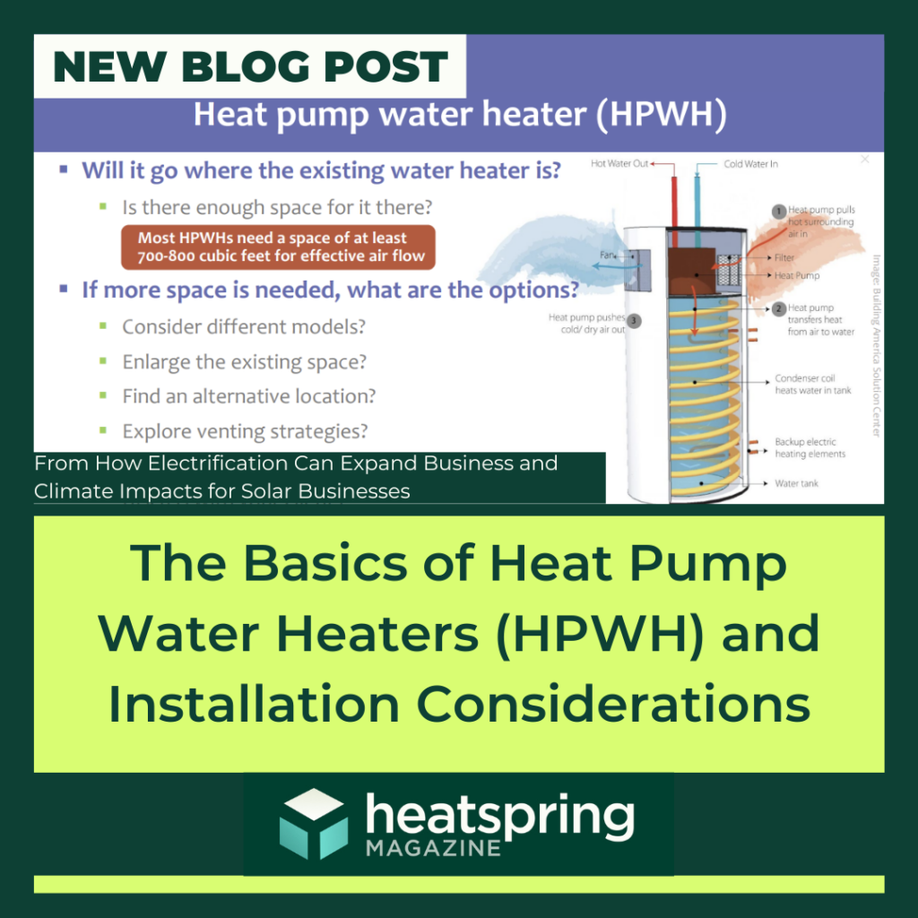 The Basics of Heat Pump Water Heaters (HPWH) and Installation ...
